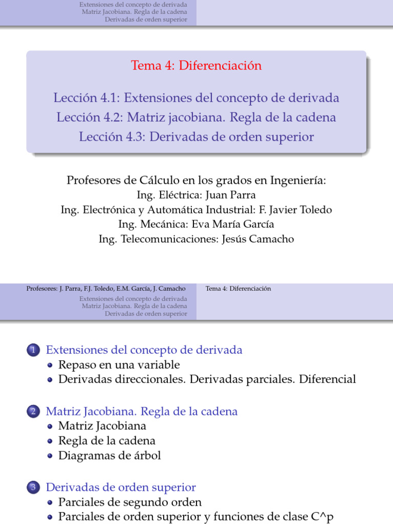 Derivadas y Matriz Jacobiana en Cálculo | PDF | Derivado | Teoría del ...