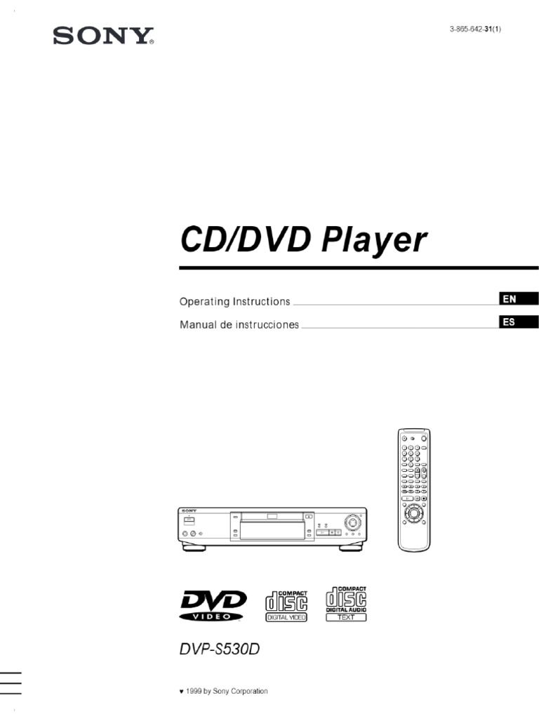 Manual Sony DVP-S530D DVD Player | PDF