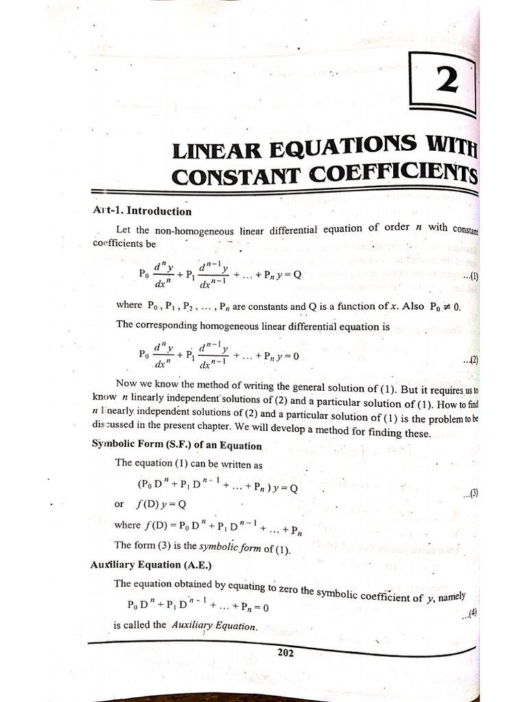 CH-2 Linear Equation With Constant Coefficients | PDF
