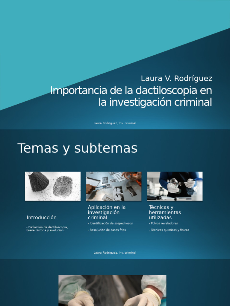 Dactiloscopia en Investigación Criminal | PDF | Huella dactilar ...