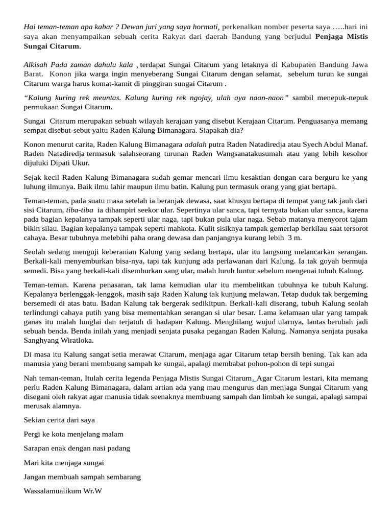 LAGENDA - SUNGAI - CITARUM Edit | PDF