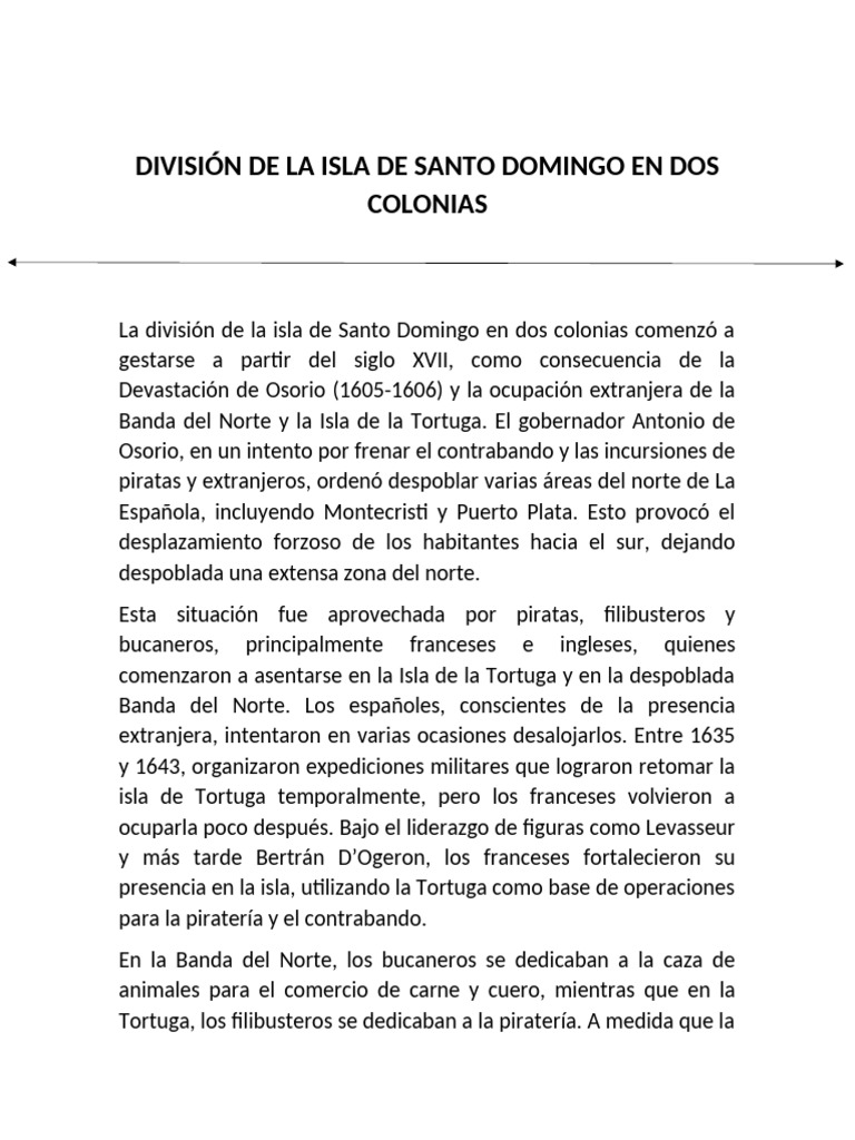 División de La Isla de Santo Domingo en Dos Colonias | PDF | América del Norte