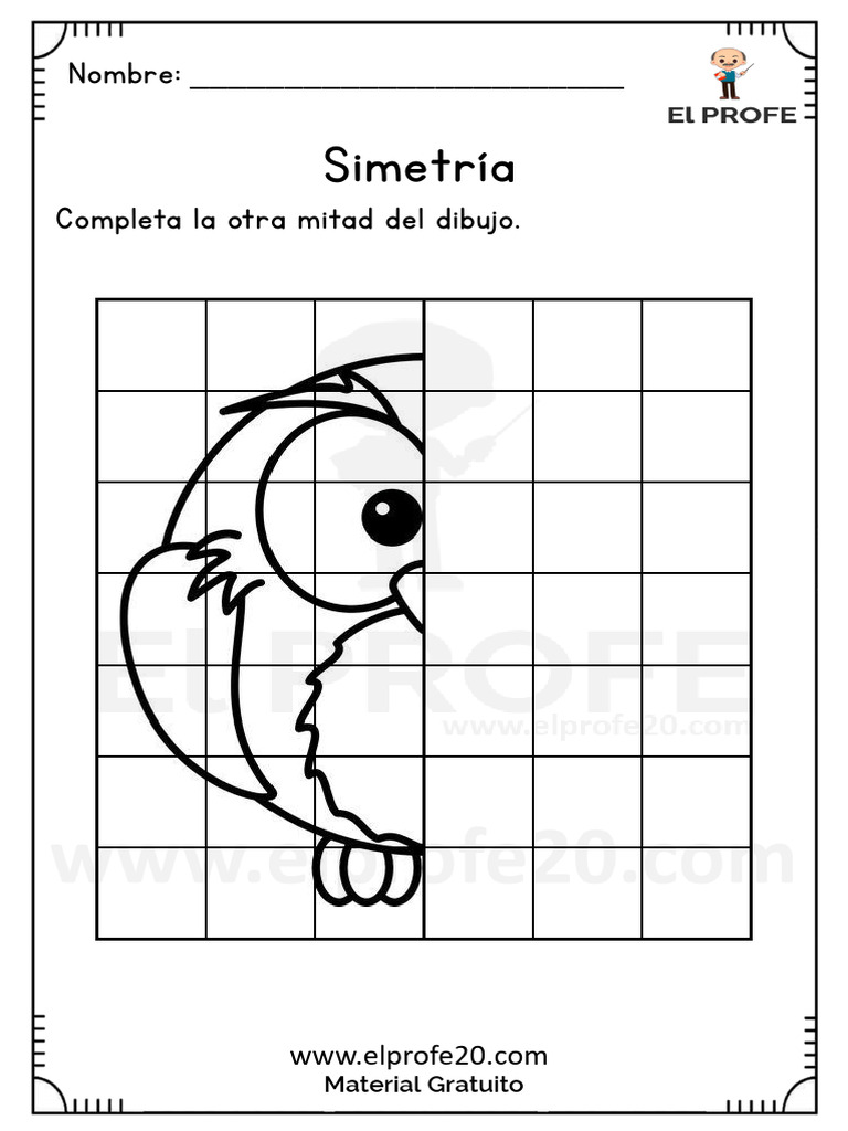 Fichas Ejercicios de Simetria Elprofe20 | PDF | Simetría | Tecnicas artisticas