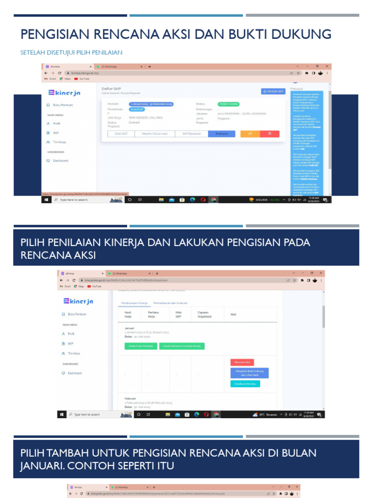Pengisian Rencana Aksi Dan Bukti Dukung | PDF