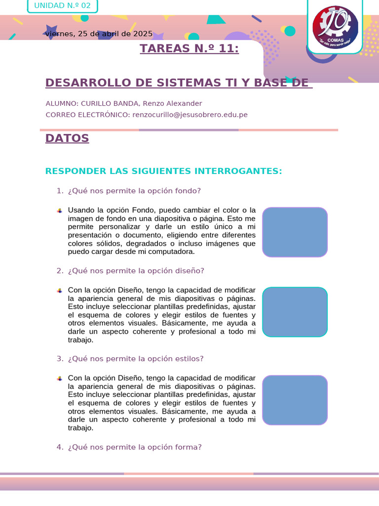 U02 Tareas Nº11 - Renzo Alexander Curillo Banda | PDF