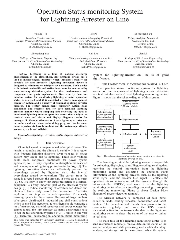 Operation Status Monitoring System For Lightning Arrester On Line | PDF | Microcontroller | Usb