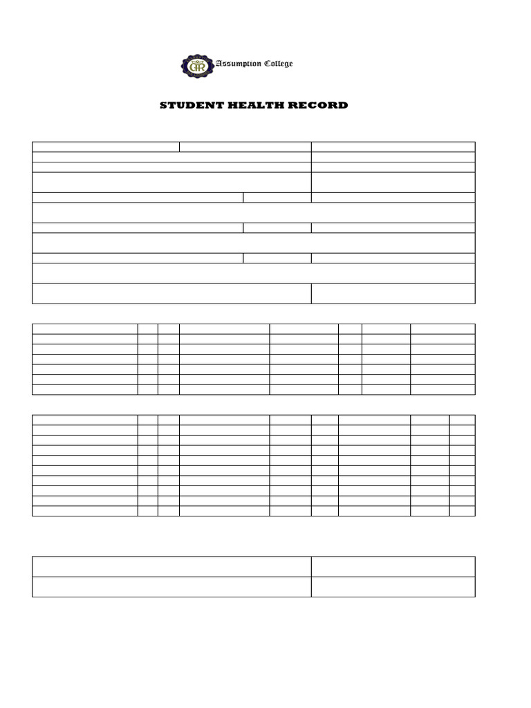 STUDENT-HEALTH-RECORD-BED-G11-SHS | PDF | Vaccines | Medical Specialties