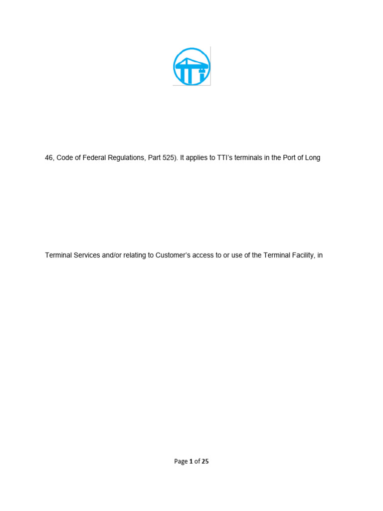 TTI Terminal Tariff 20220110 | PDF | Cargo | Indemnity