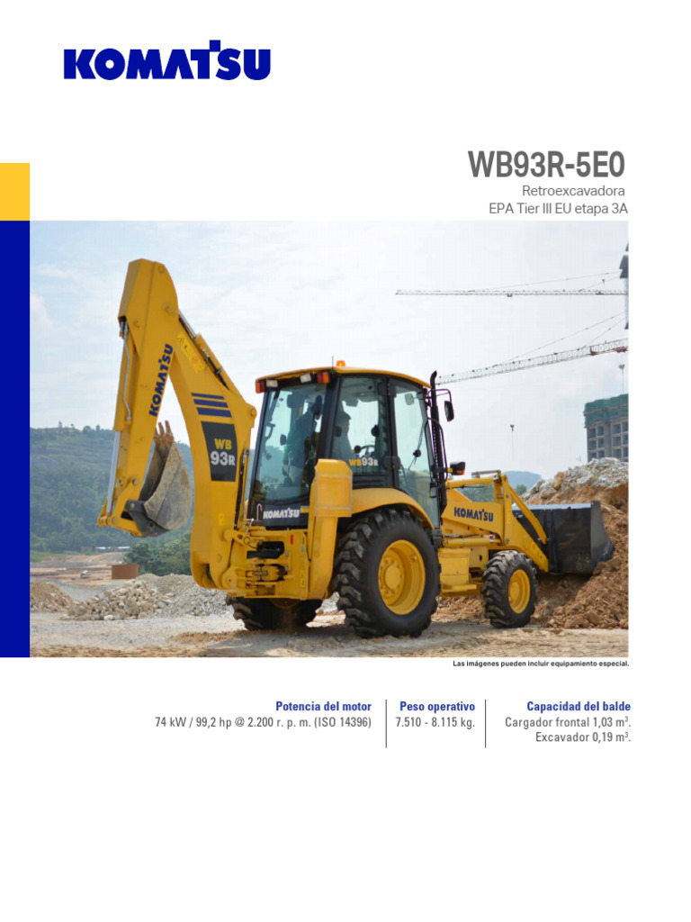 Catalogo Retroexcavadora WB93R 5E0 Esp Digital | PDF | Eje | Engranaje