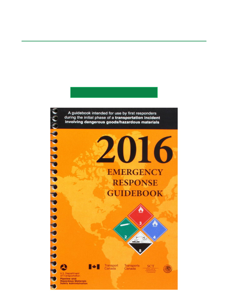 2016 Emergency Response Guidebook (ERG) Spiral Bound (Standard Size) Research PDF Download | PDF ...