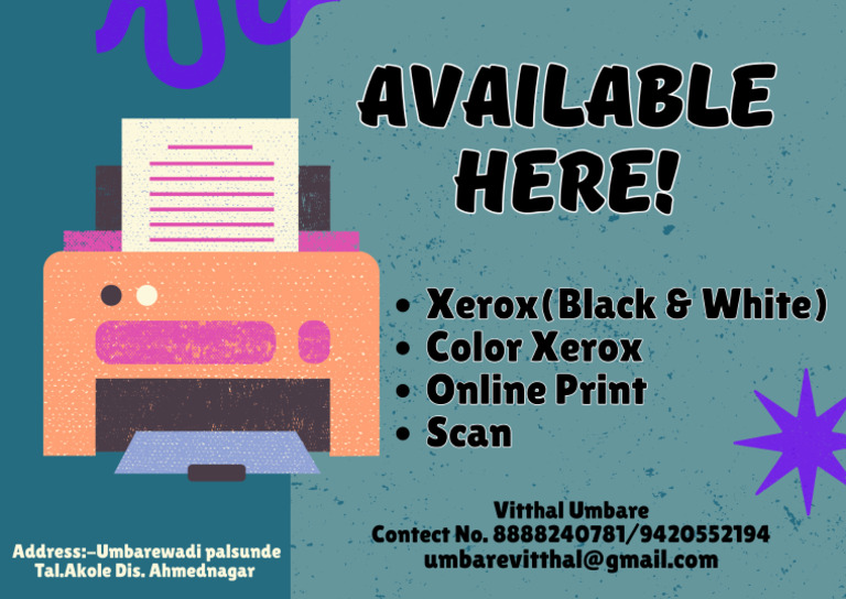Teal Textured Printing Services Poster | PDF