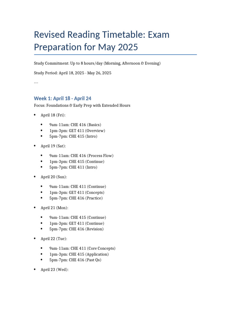 Revised_Reading_Timetable_Exam_Prep | PDF