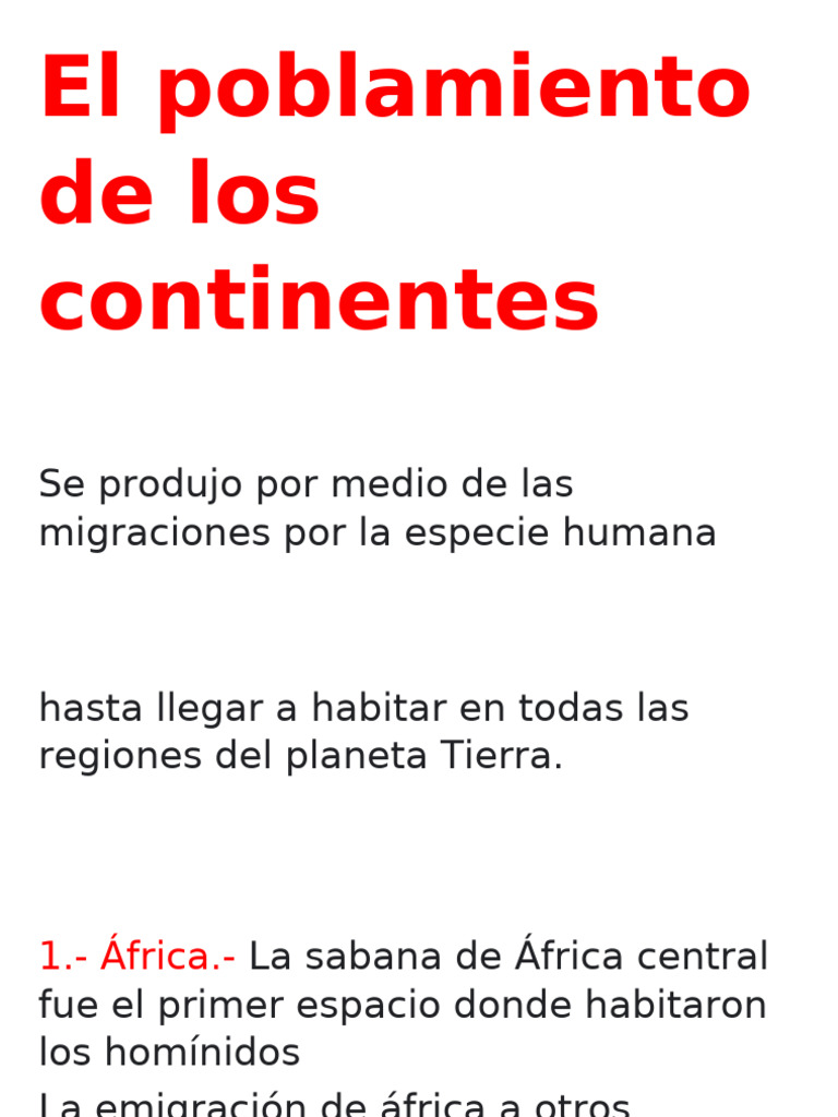 Migraciones humanas y poblamiento global | PDF