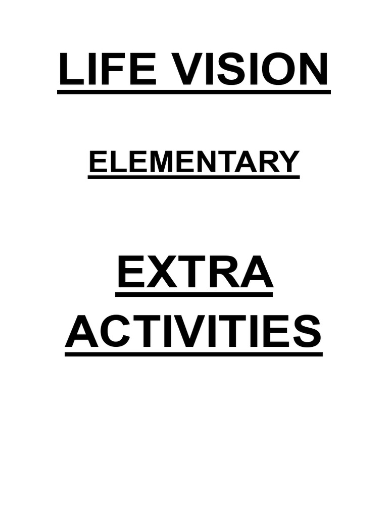 Libro 3- Life Vision Elementary- Extra Activities | PDF | English ...