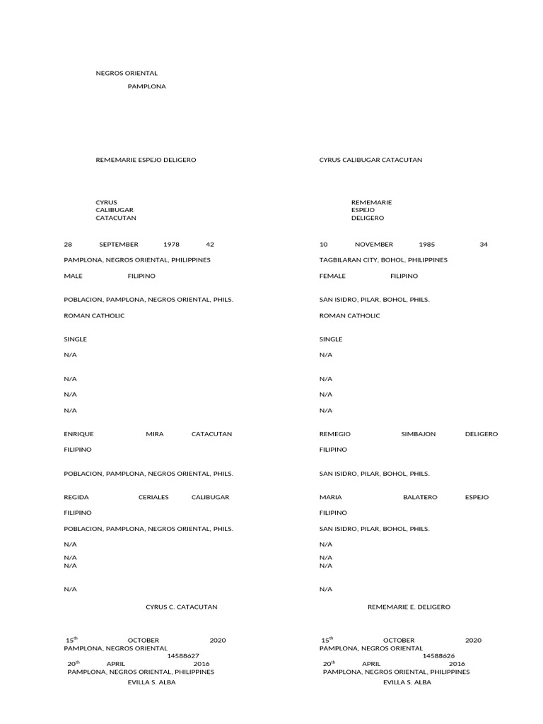 Application For Marriage License | PDF