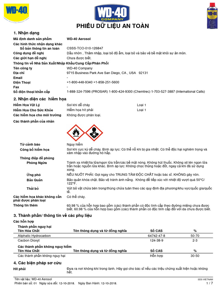 WD-40 Msds | PDF