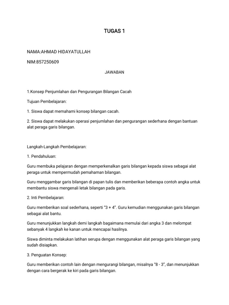 TUGAS 1 Matematika | PDF