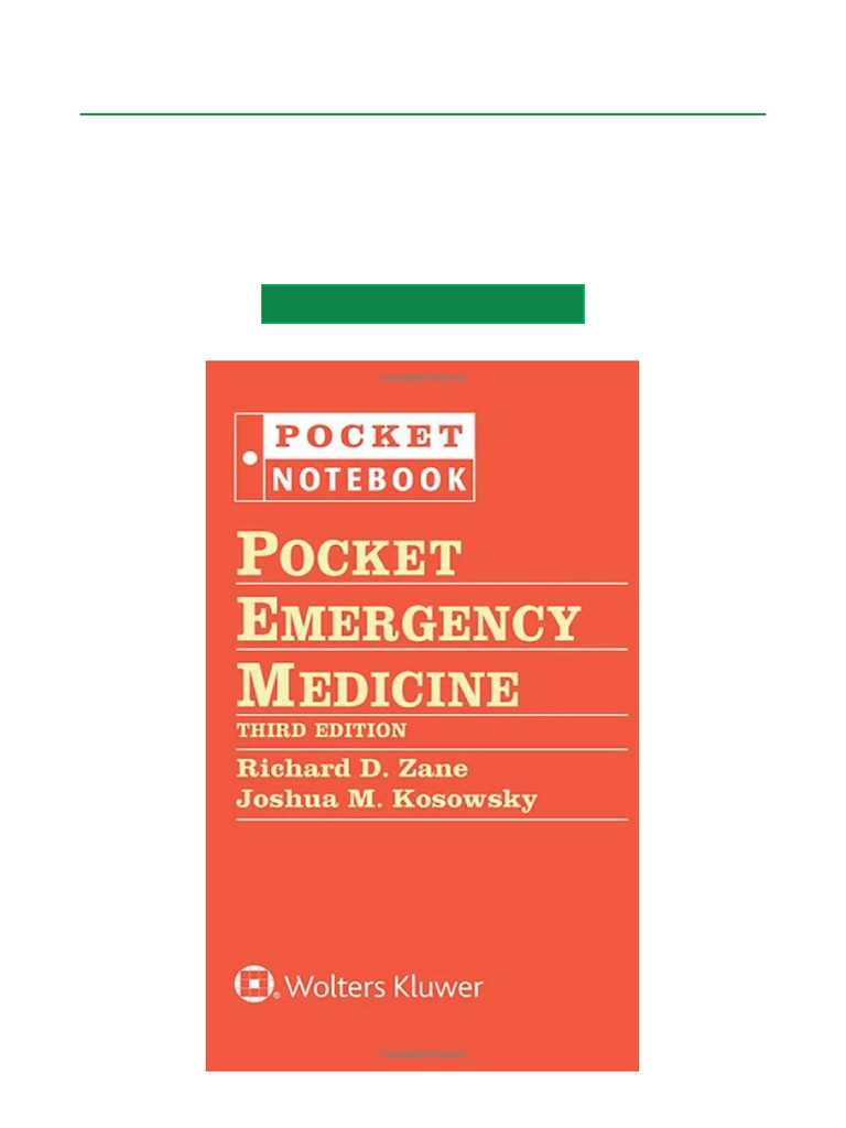 Pocket Emergency Medicine (Pocket Notebook) - 3rd Edition Official ...