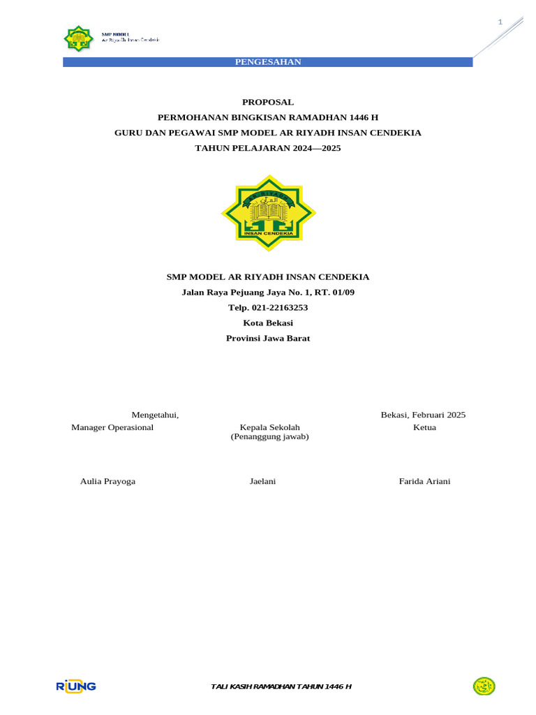 Proposal Permohonan Bingkisan Ramadhan 2024 | PDF