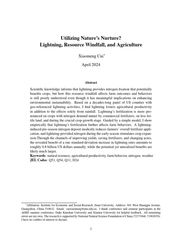 Lightning's Impact on Fertilizer Efficiency | PDF | Fertilizer ...