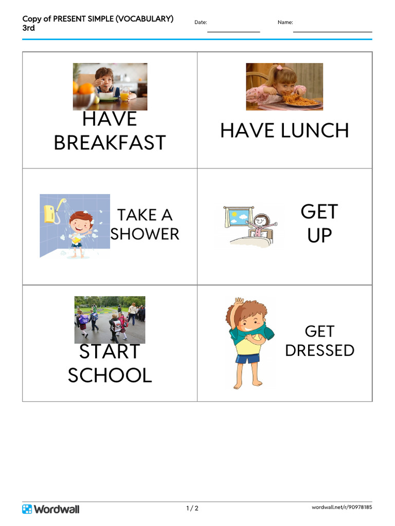 copy-of-present-simple-vocabulary-3rd-flash-cards | PDF