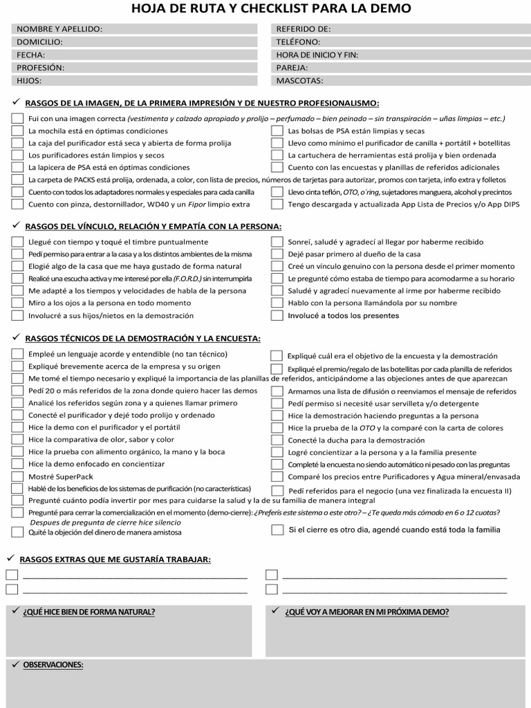 Hoja de Ruta y Checklist Para La Demo2 | PDF