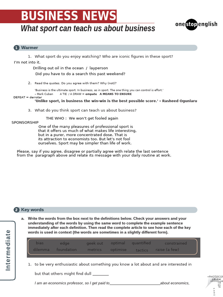 BUSINESS SPORT lesson_fromsport_ws_inter_fpp_ts_941908 | PDF