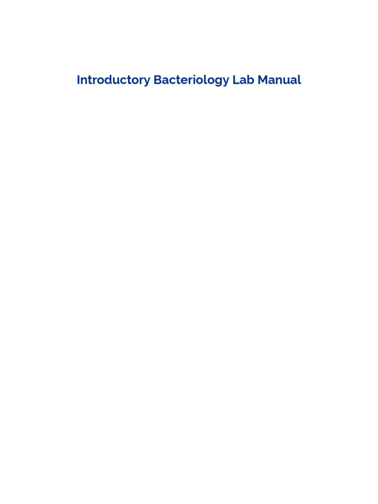 Introductory Bacteriology Lab Manual 1704982069 | PDF | Growth Medium ...