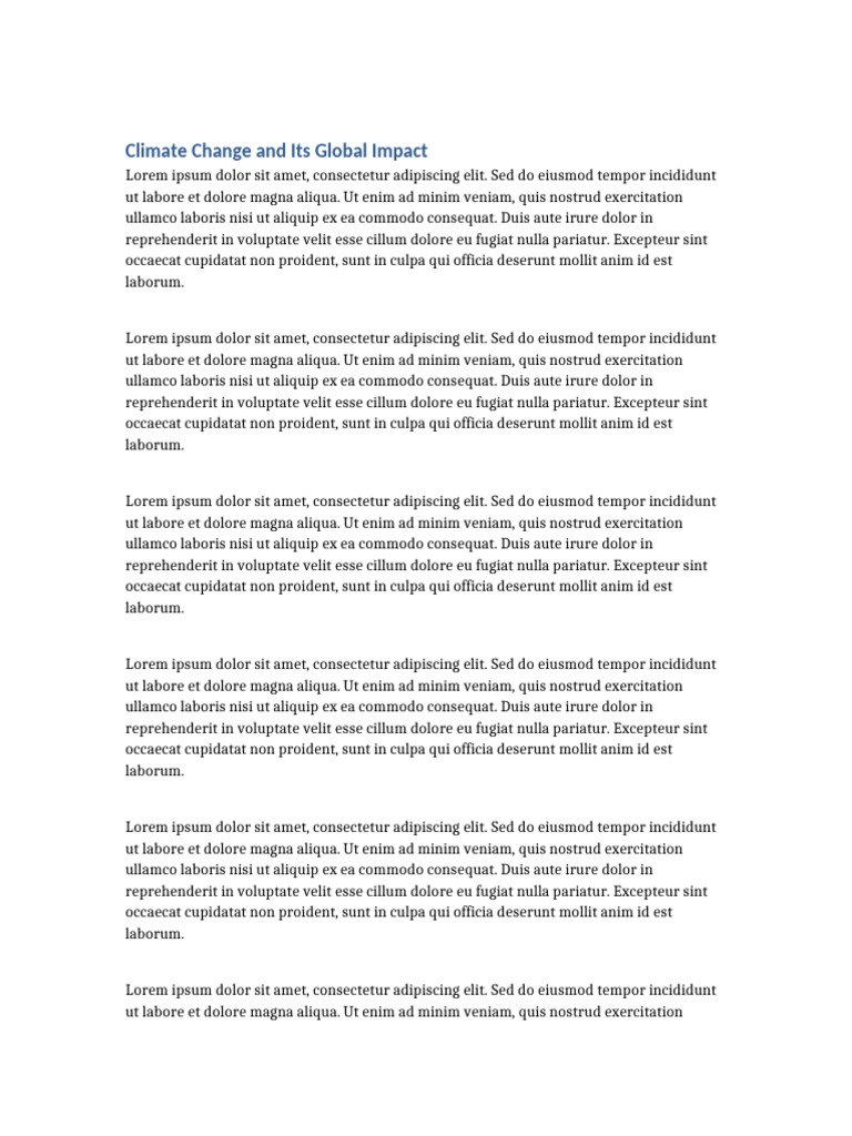 Climate Change and Its Global Impact | PDF