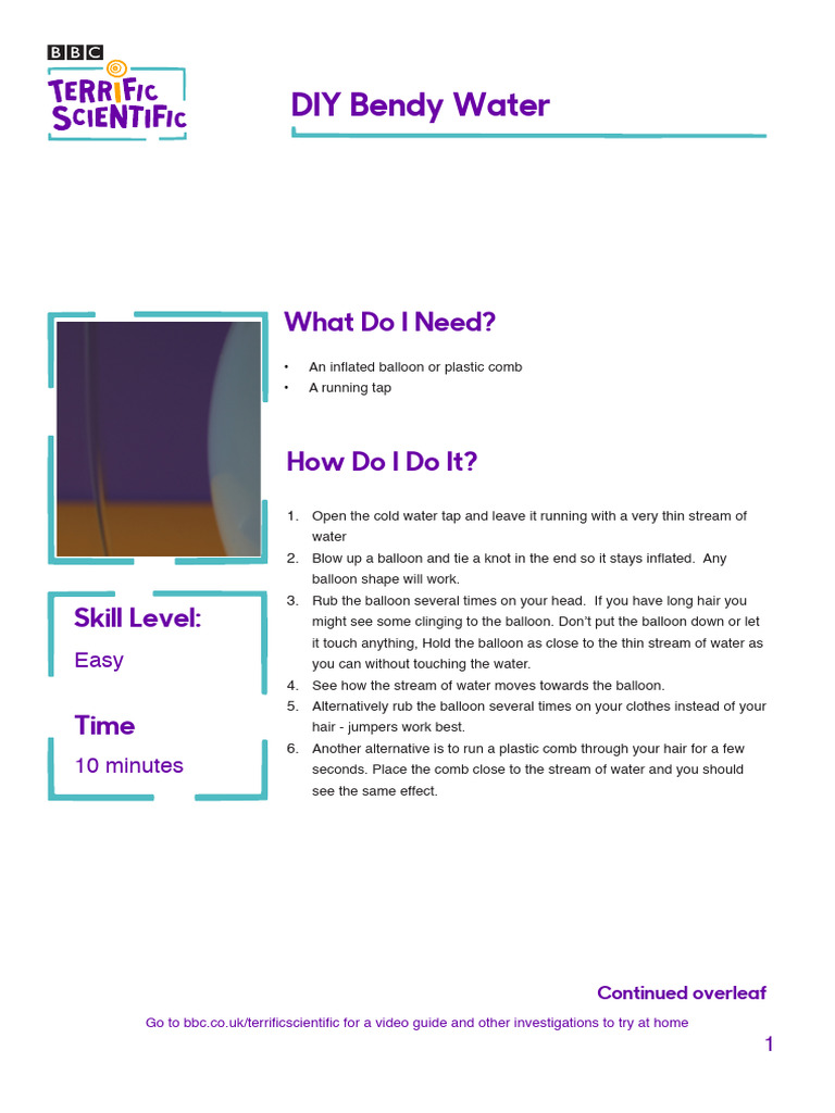 Bending Water with Static Electricity | PDF | Electric Charge | Electricity