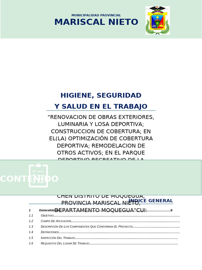 Plan de Seguridad y Salud en Obra - Santa Elena | PDF | Seguridad y salud ocupacional | La seguridad