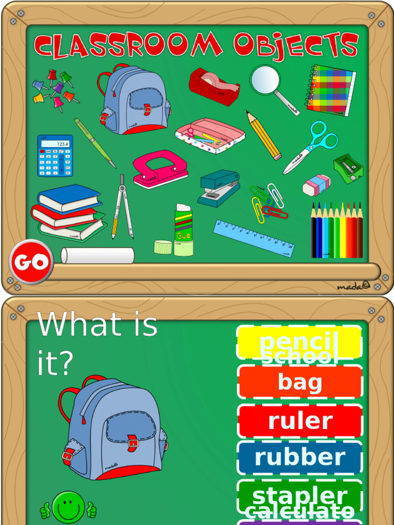 Classroom Objects Game Fun Activities Games Games Picture Description ...