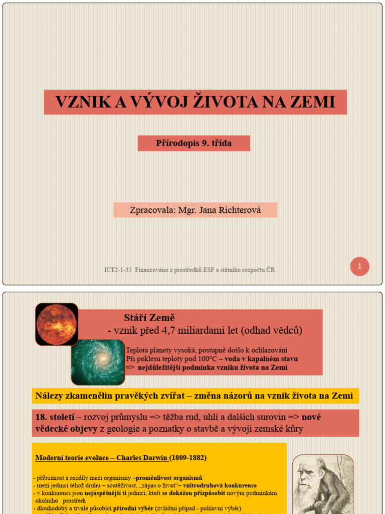 ICT2-1-35 Vznik A Vývoj Života Na Zemi | PDF