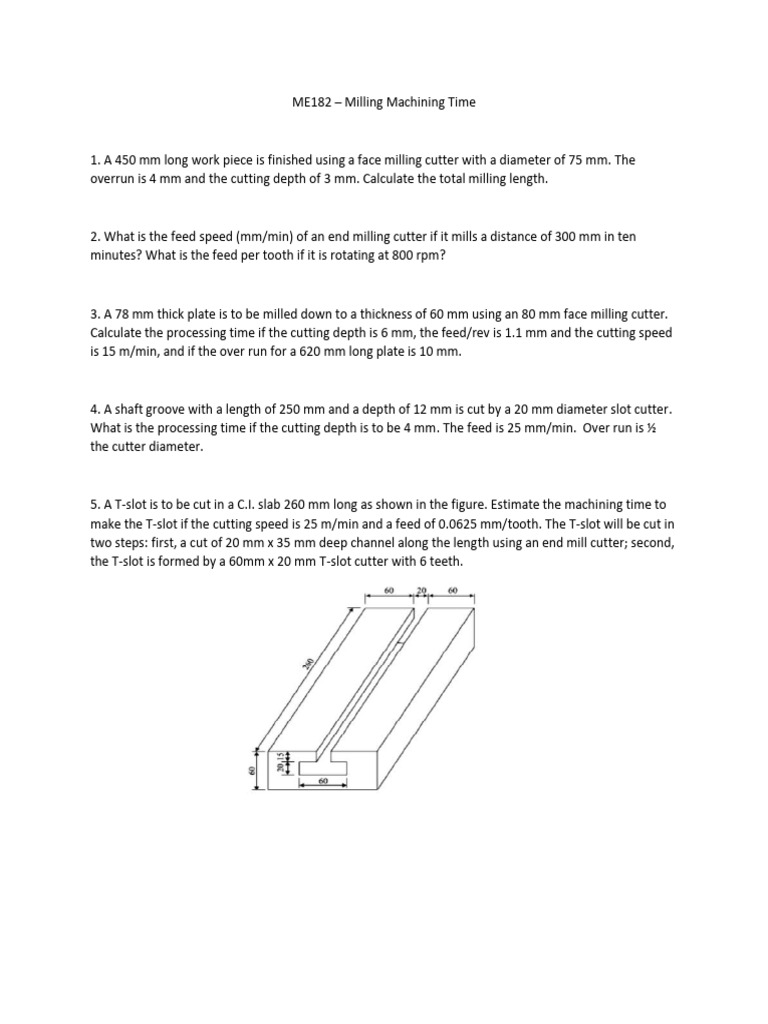 Milling Machining Time Pdf
