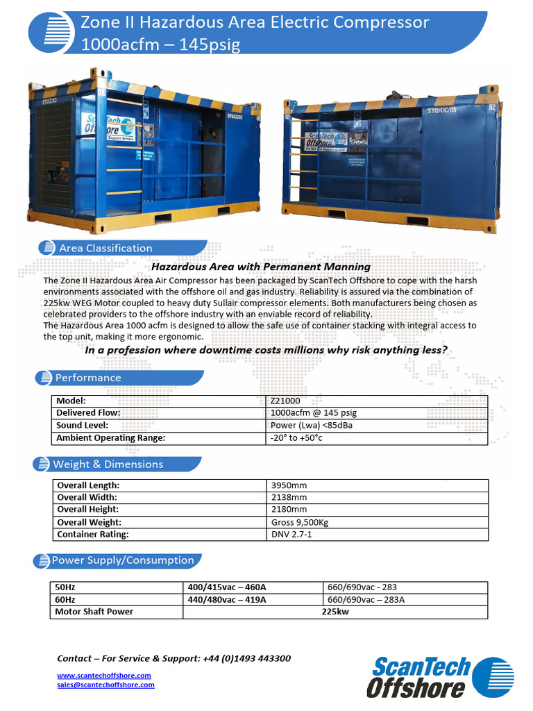 Zone II Electric Compressor Rental Specs | PDF