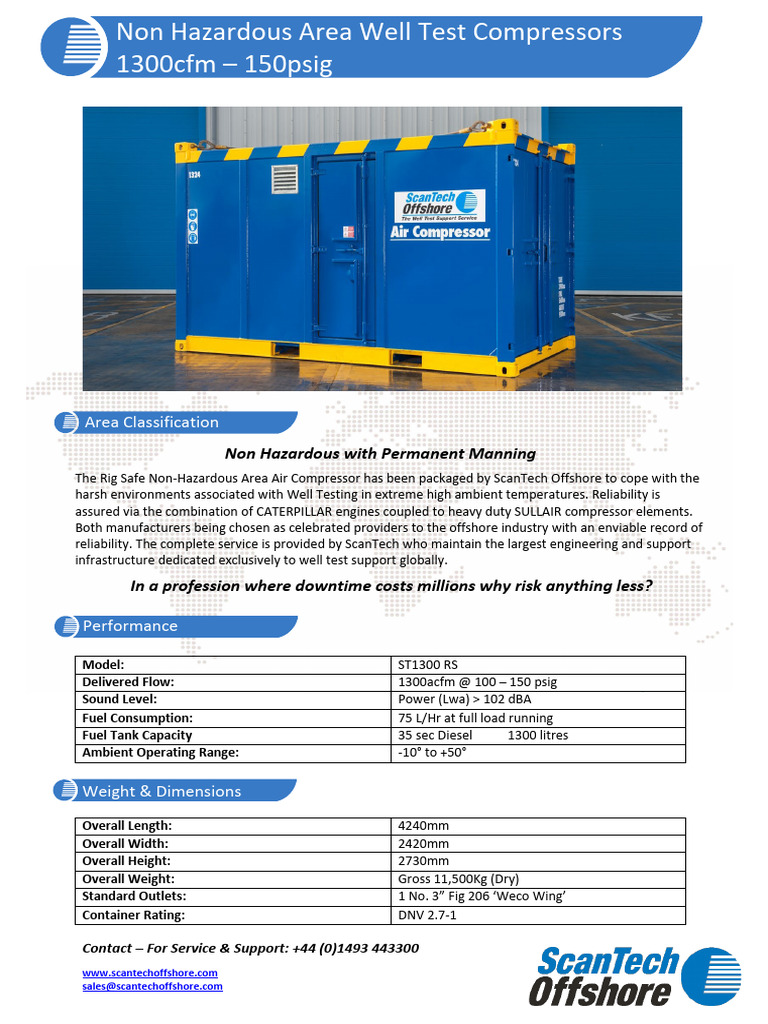 1300cfm Rigsafe Compressor - High Ambient | PDF | Vehicles