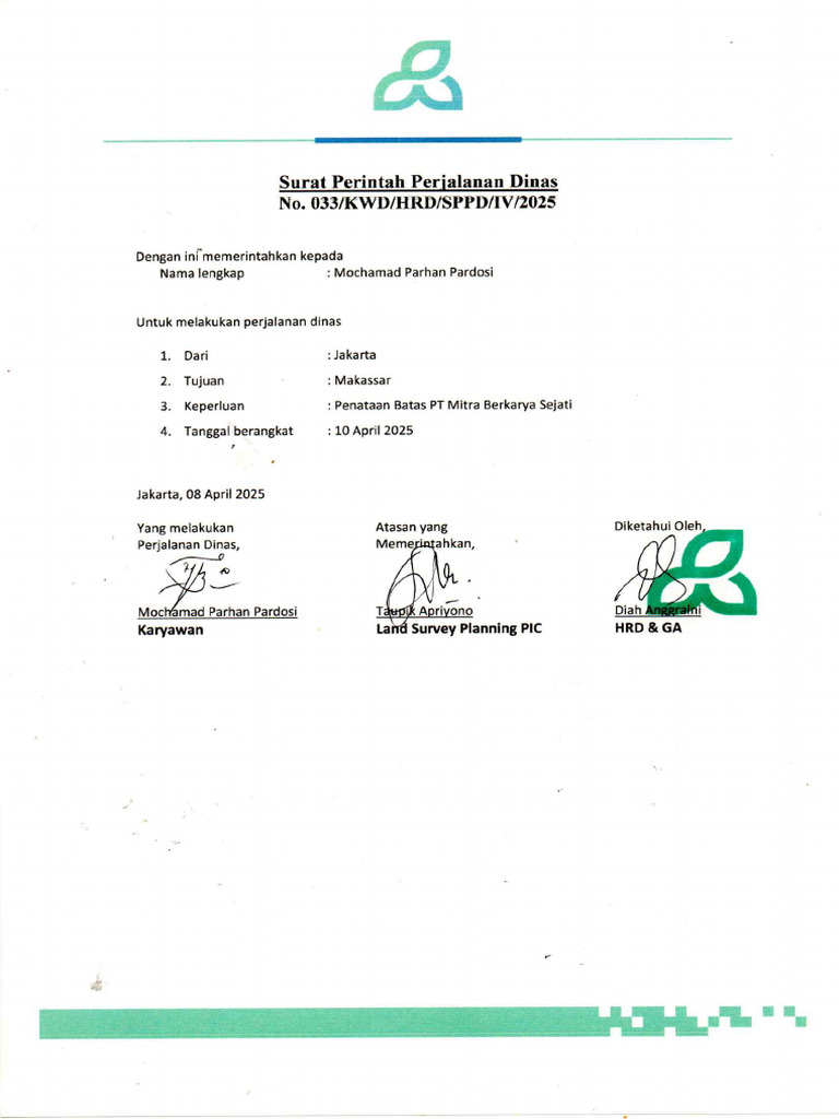 SPPD - Mochamad Parhan Pardosi | PDF
