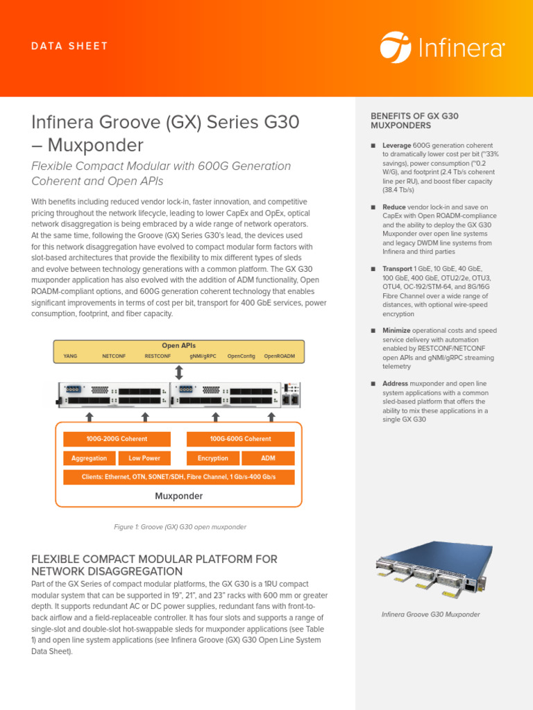 Infinera GX Series Muxponder DS | PDF | Fiber Optic Communication ...