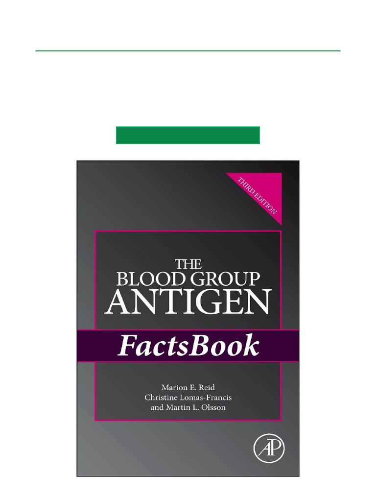 The Blood Group Antigen FactsBook 3rd Edition Full Text Download | PDF ...