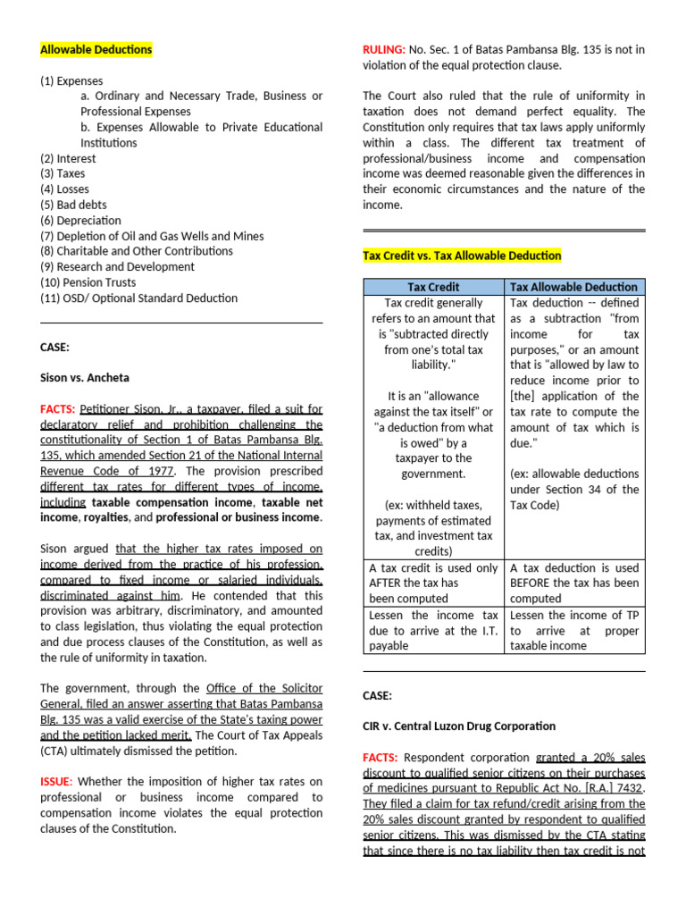 Understanding Allowable Tax Deductions | PDF | Expense | Tax Deduction