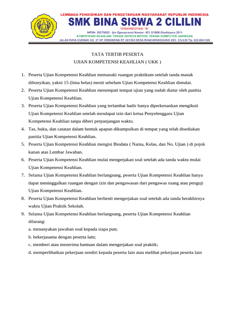 Tata Tertib Peserta | PDF