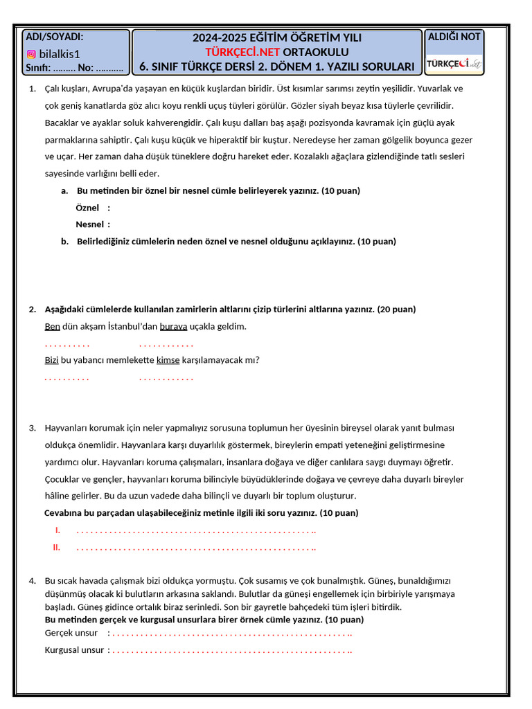 3 2024-2025-Egitim-Ogretim-Yili-Turkce-Dersi-6.-Sinif-2.-Donem-1.-Ortak-Yazili-MEB-Yayinlari ...
