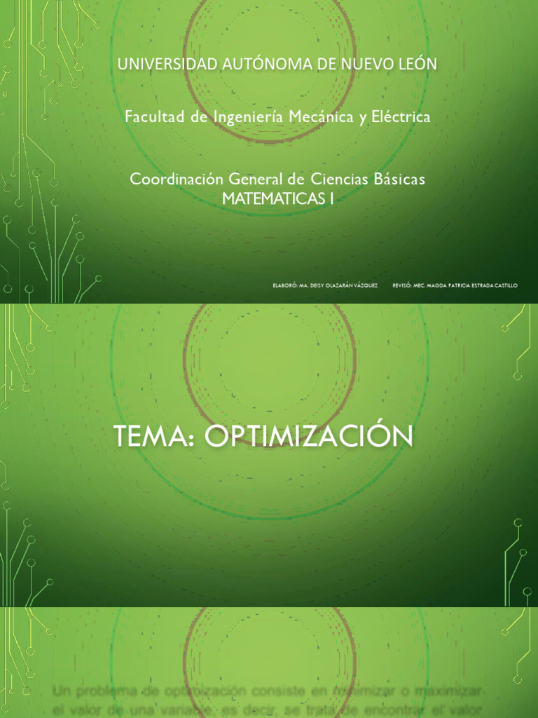 Optimización | PDF | Optimización Matemática | Derivado