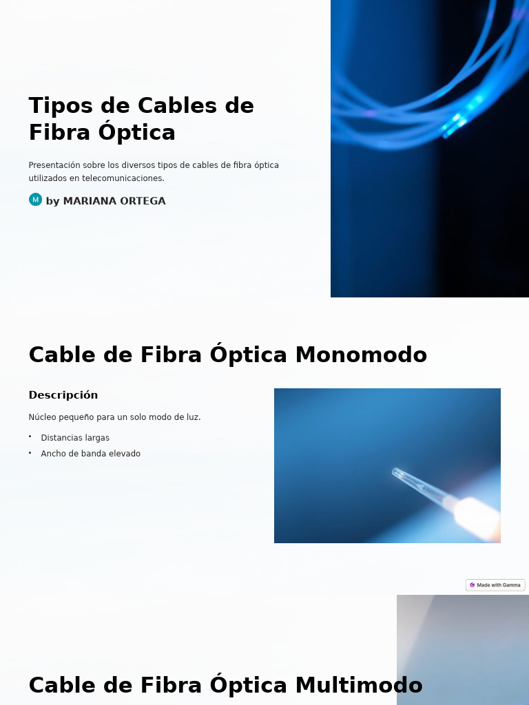 Tipos de Cables de Fibra Óptica | PDF
