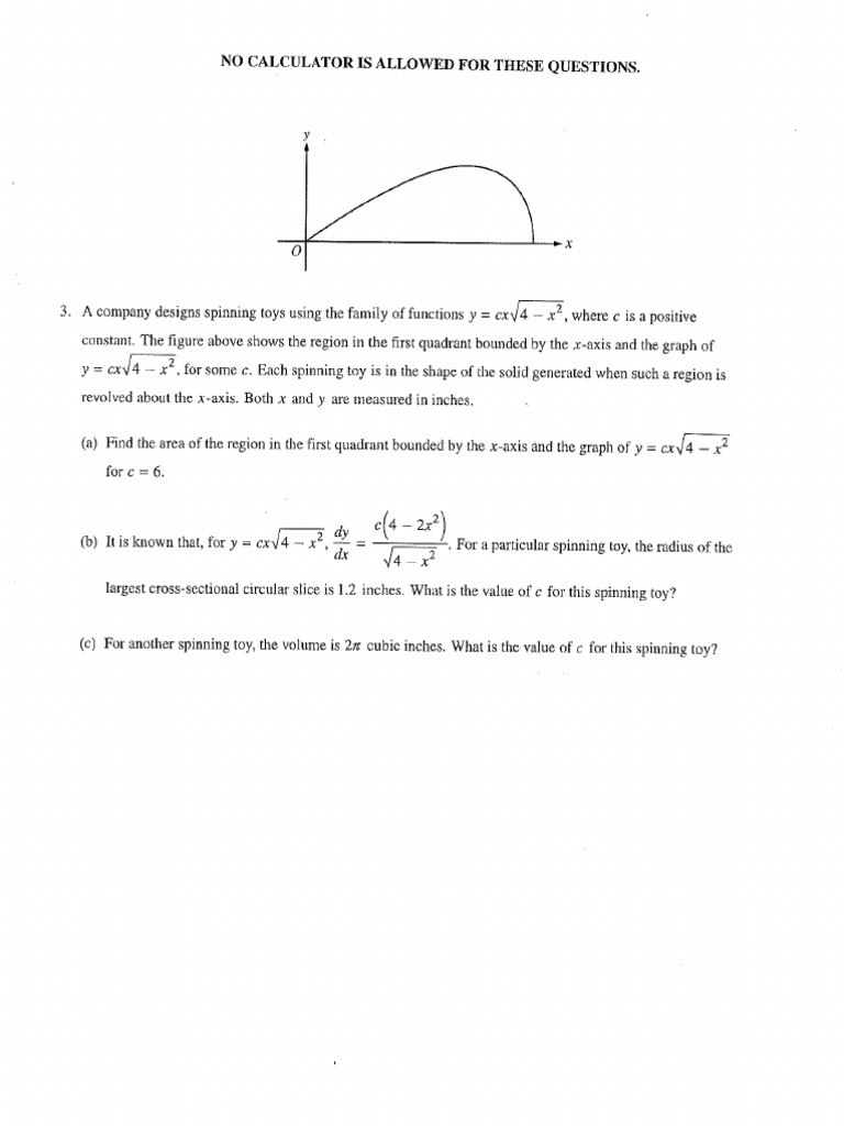 FRQs #3-6 - No Calculator | PDF