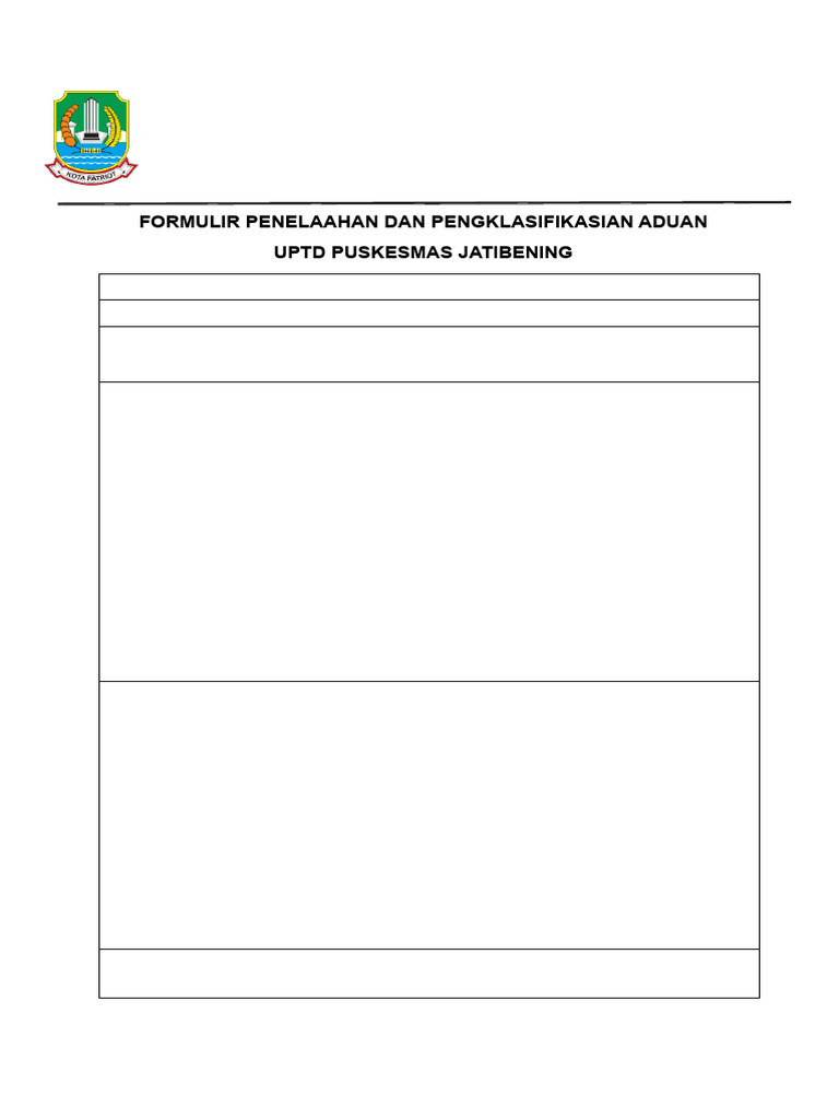 Form Telaah Pengaduan Masyarakat | PDF