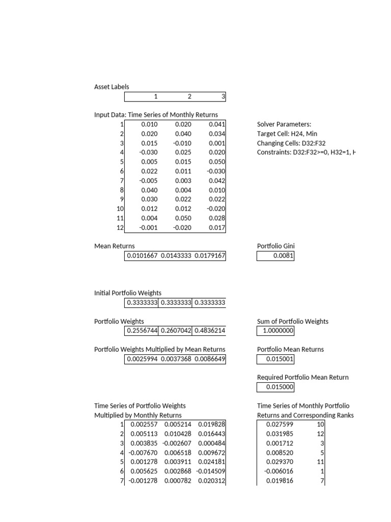 Monthly Portfolio Returns Analysis | PDF
