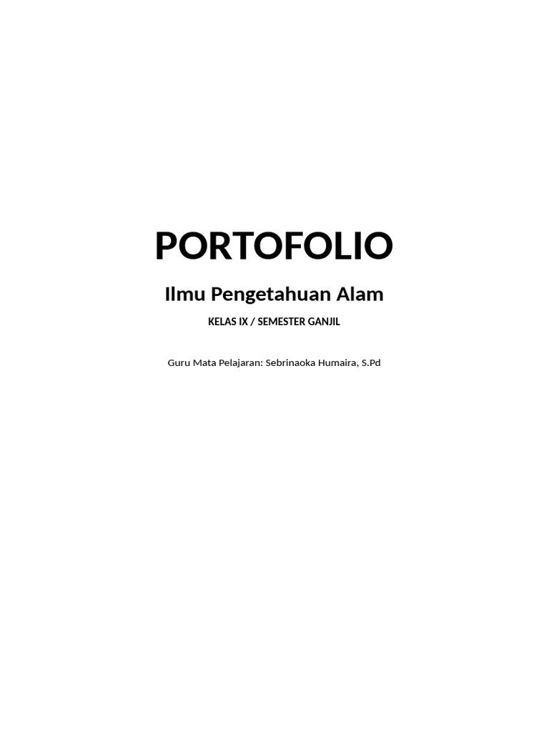 Portofolio Ipa Ges | PDF