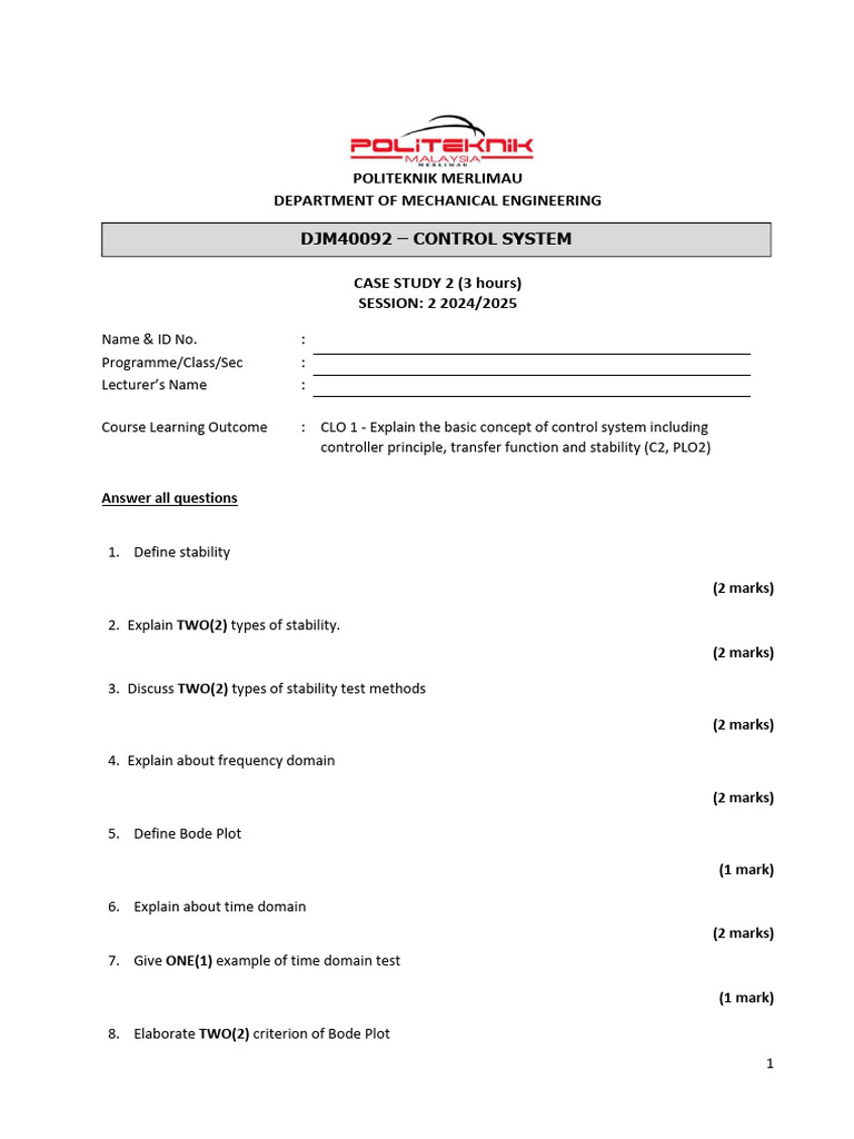 Djm40092 Case Study 2 Sesi 2 20242025 | PDF | Applied Mathematics