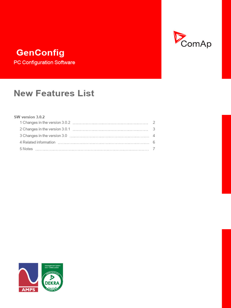 Comap GenConfig 3.0.2 New Features | PDF | Programmable Logic Controller | Computing